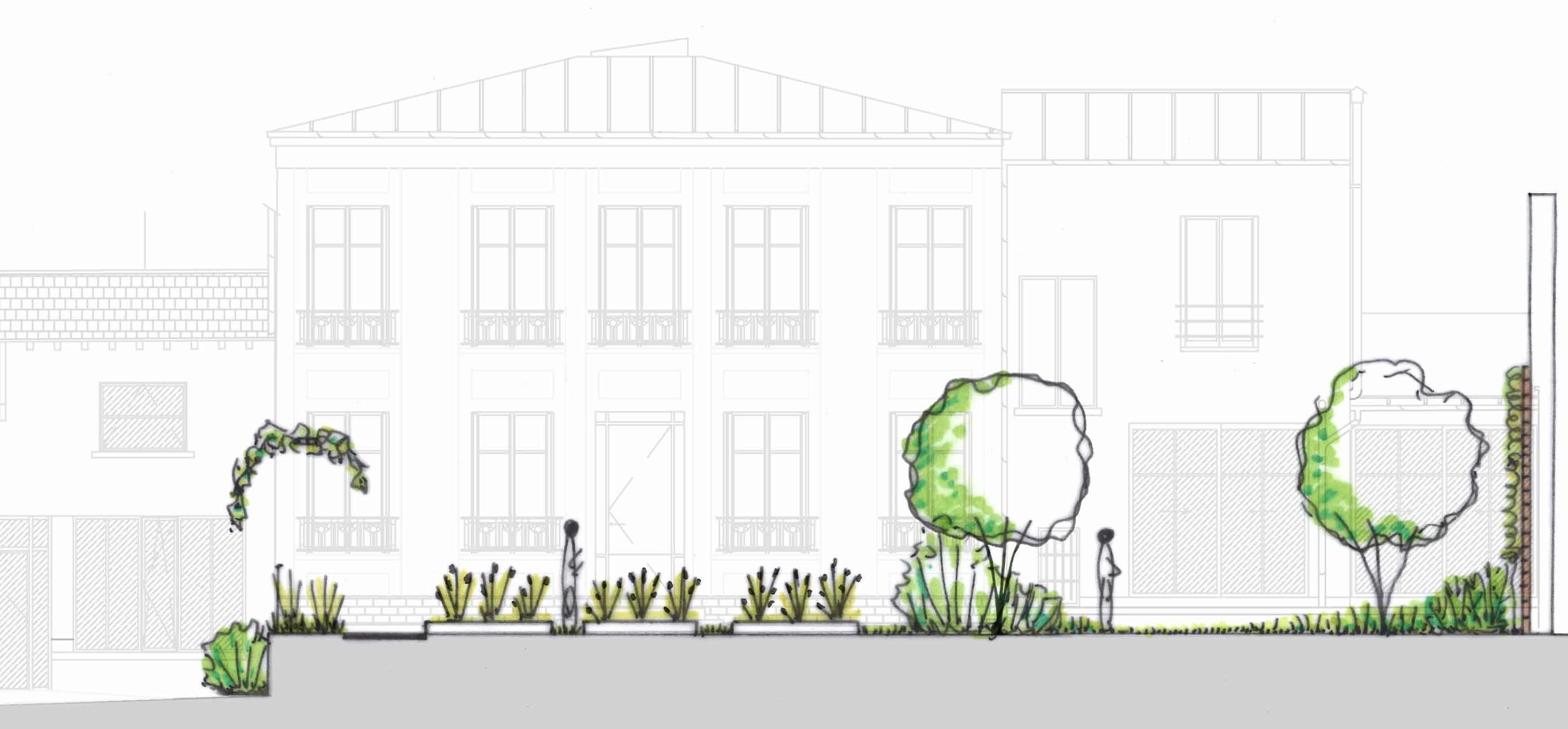 Jardin d'entreprise CR - Athénaïs de NADAILLAC Paysagiste Concepteur